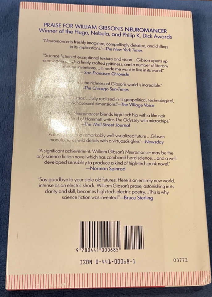 Neuromancer by William Gibson 1984 Ace HBDJ 25th print EUC | eBay