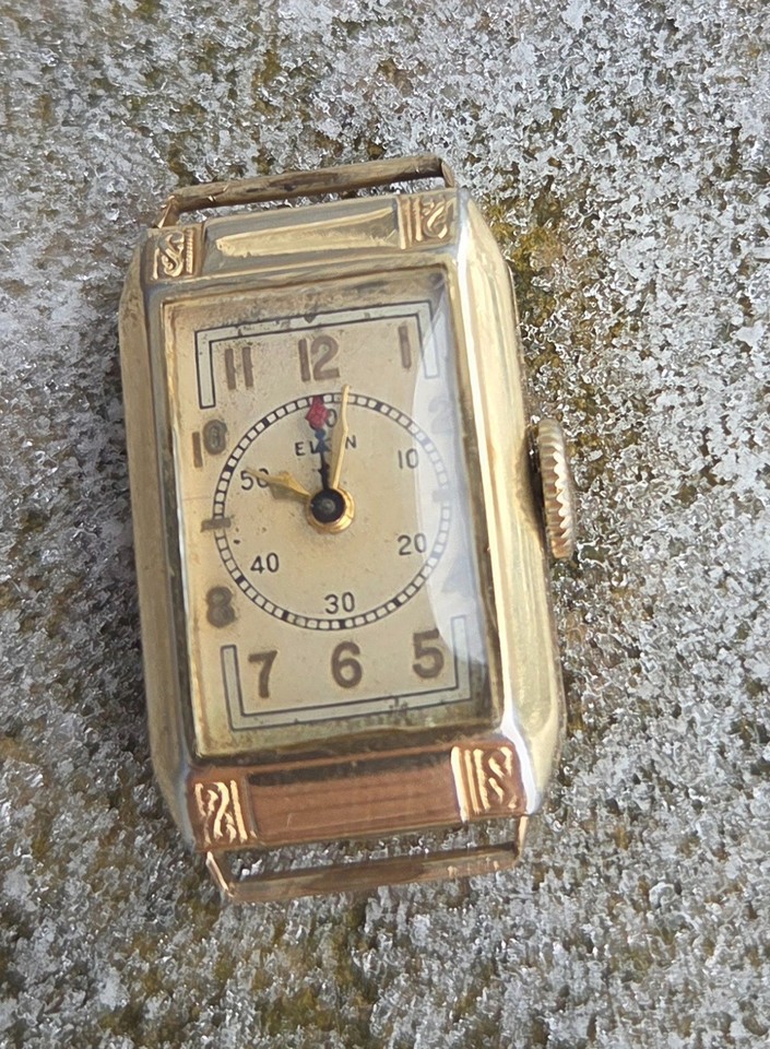 Vtg 1937 Elgin Ladies NURSE/DOC Watch 14K GF 15J Center Seconds Runs ...