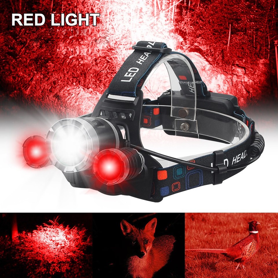Red Head Torch Rechargeable LED Headlamp with Red Light Hunting ...