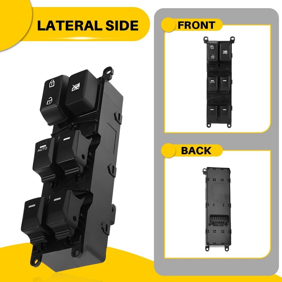 Black Power Window Switch 16 Pins 2X For KIA RIO 4-Door 2012-2015 Front ...