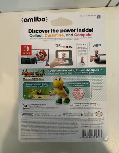 Nintendo Super Mario Amiibo Koopa Troopa PVC Figure NEW Damaged Box ...