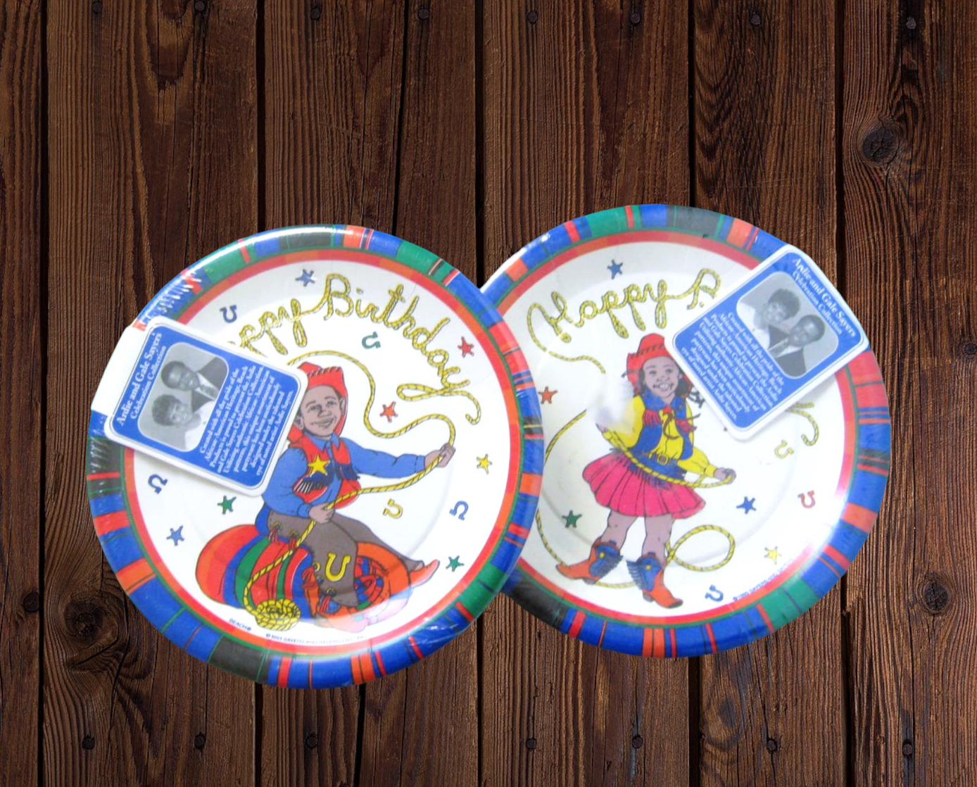 Afro American Western Theme Paper Party Plates; NOS '90s/Rare; 32 ...
