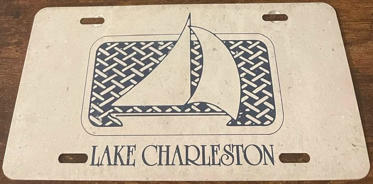 Lake Charleston Booster License Plate Louisiana Sailboat Lake Worth ...