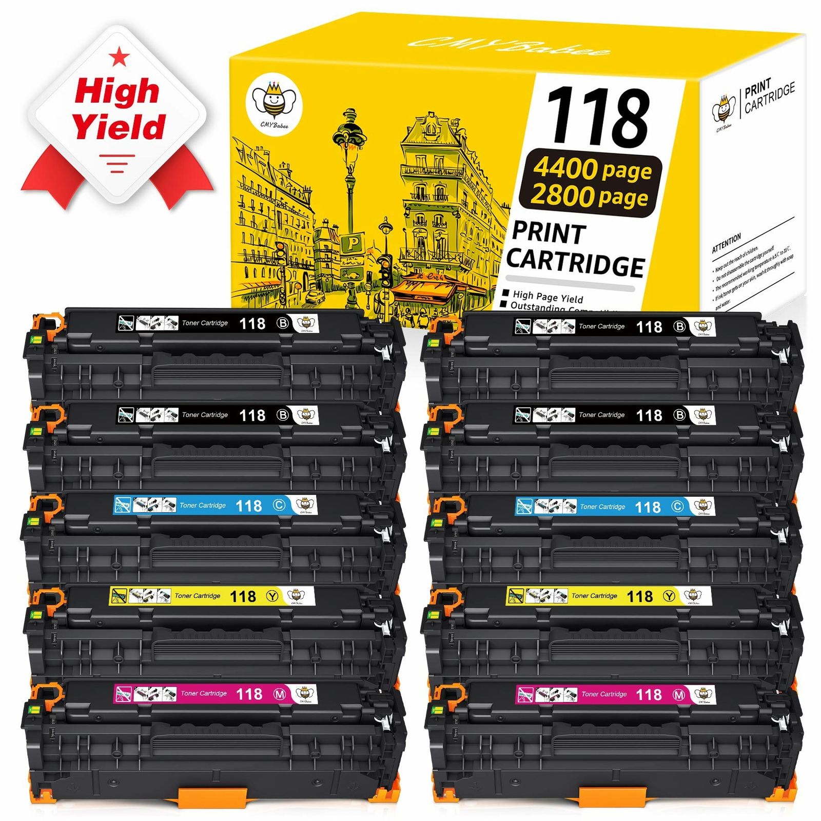 10x Toner Cartridges for Canon 118 Color ImageCLASS MF8580CDW MF8380CDW ...