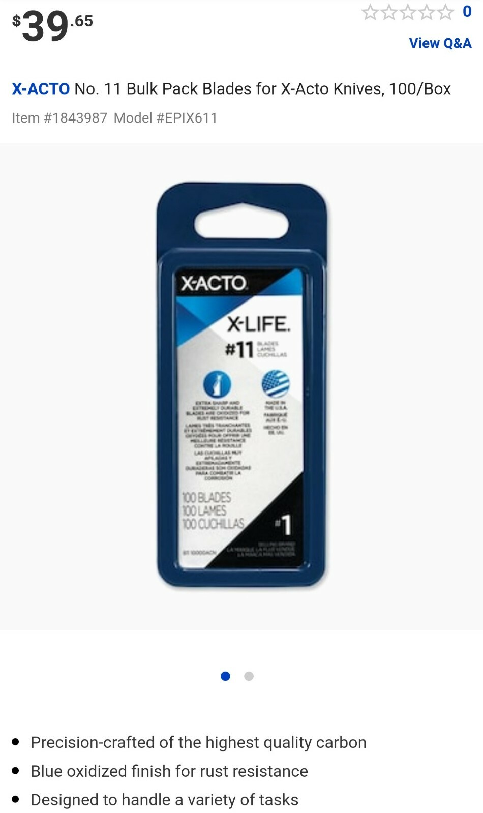 X-ACTO X602 Blades - 100 Pack for sale online | eBay