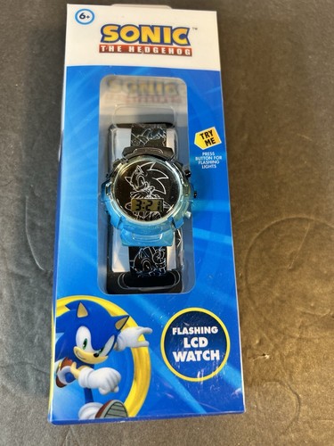 Accutime Sega "Sonic the Hedgehog" Flashing LCD Digital Rubber Watch ...