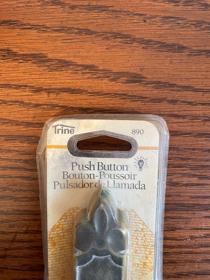 Vintage New in the Package Trine Push Button Lighted Brass Doorbell #890 | eBay