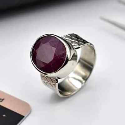 Mens Ruby Ring Yaqoot Rings 925 Silver Ring Gift For Him Mens Yaqoot ...