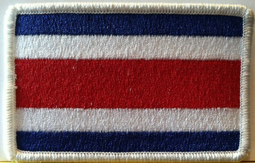 COSTA RICA Flag Patch With Hook Adhesive Fastener Military White ...
