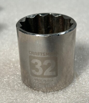 Craftsman USA 32mm 12 Point 1/2" Drive Easy Read Socket 45927 Fast Free ...