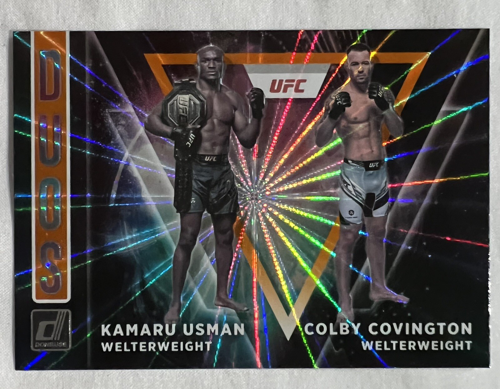2022 Donruss UFC - DUOS Holo Orange Laser Kamaru Usman / Colby ...