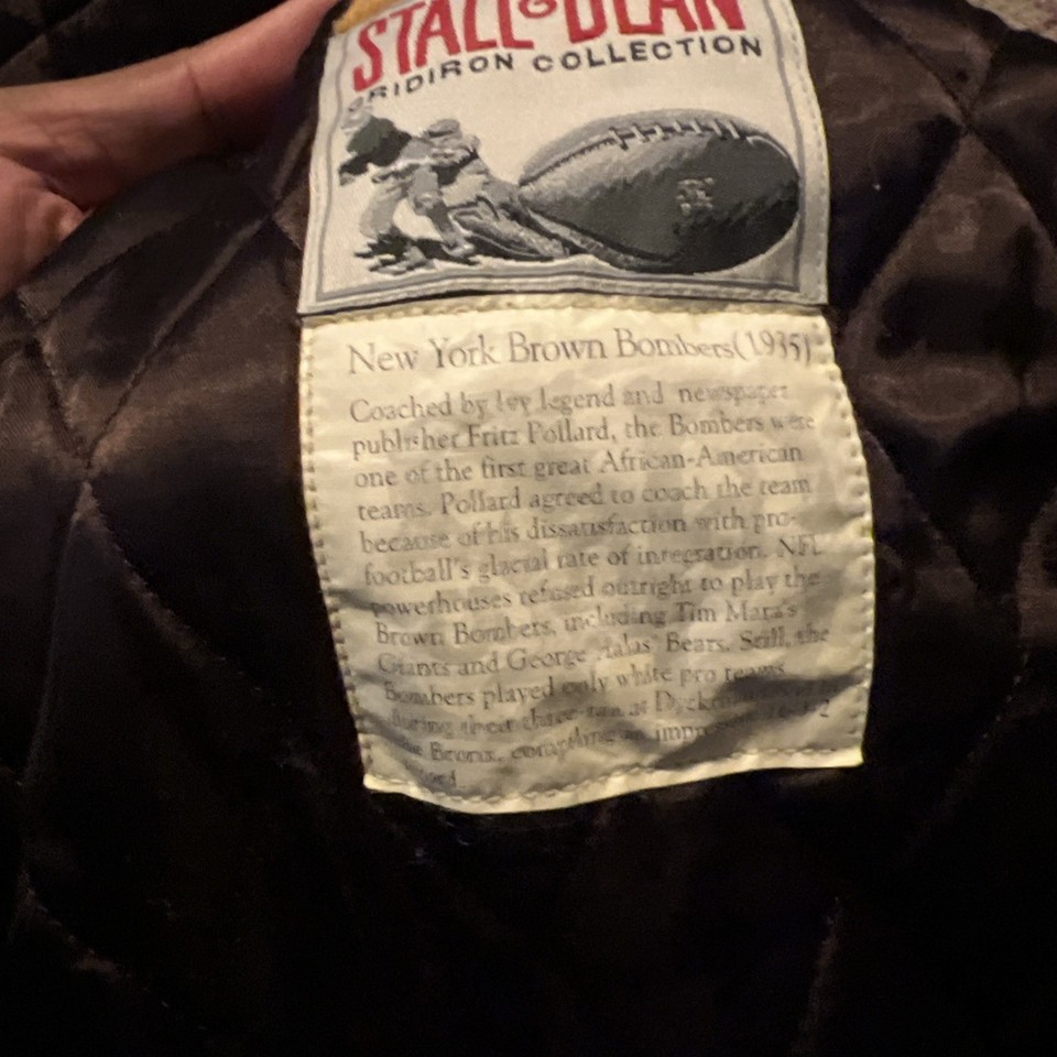 Stall & Dean Gridiron Collection Mens 4XL NY Brown Bombers Quilted ...
