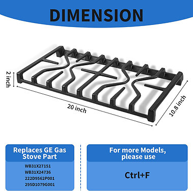 Range Side Burner Grate Compatible with GE Range WB31X27151 | eBay