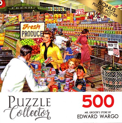 Puzzle Collector 500 Piece Puzzle - Mr. Grocer's Store by Edward Wargo ...