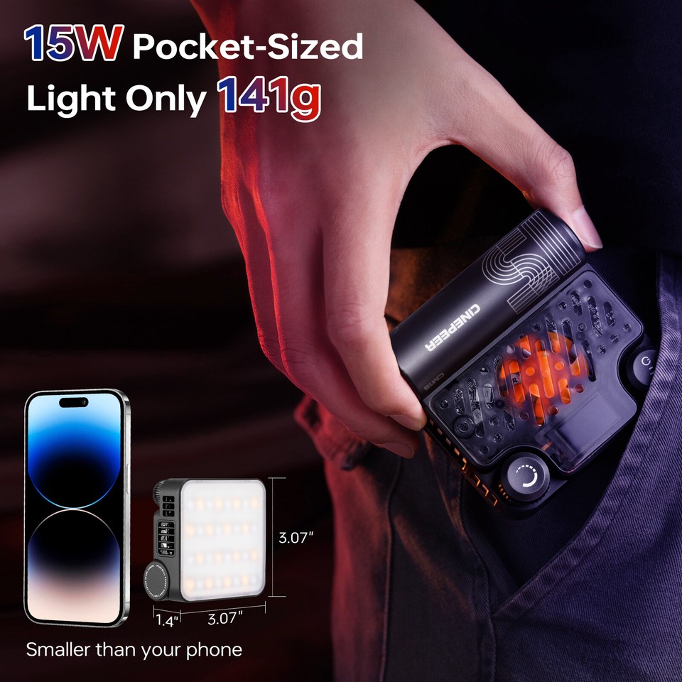 ZHIYUN CINEPEER CM15 15W RGB LED Video Light Full Color Camera Light ...