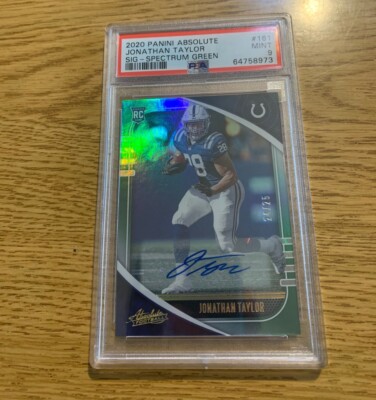 2020 Panini Absolute Jonathan Taylor Spectrum Green Rookie Auto PSA 9 ...