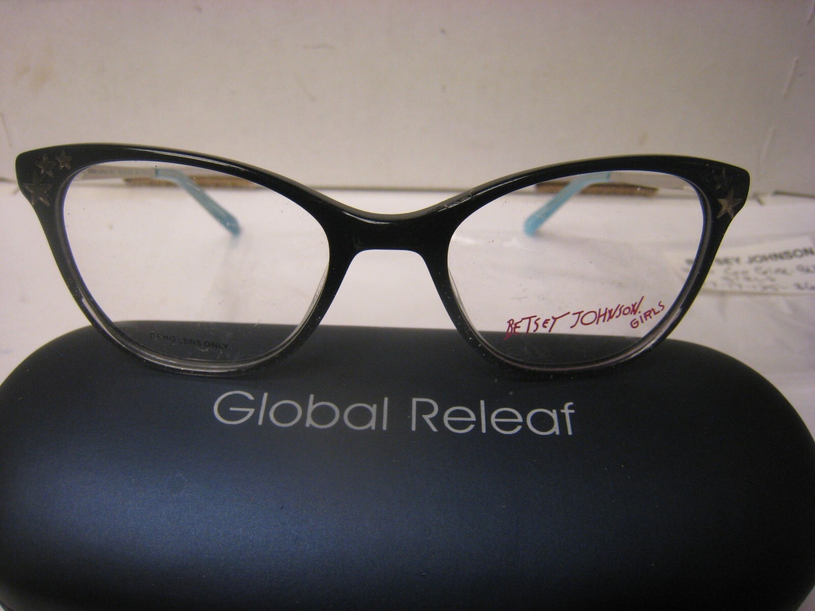 BETSEY JOHNSON GIRLS EYEGLASSES YOU GO GIRL BLACK 47-17-125MM 36V W ...