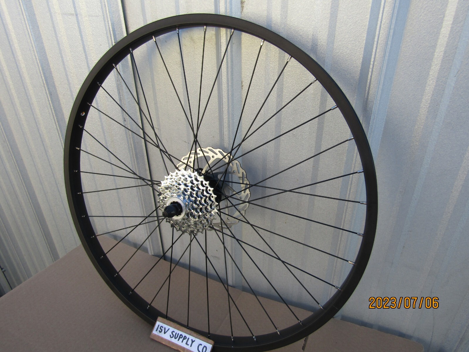 26'' BLACK ALUMINUM REAR 7 SPEEDS DISC BRAKE BICYCLE WHEEL FOR MTB ...