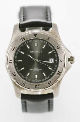 Regency Watch Men Gray Date Stainless Silver 30m Water Res Black ...