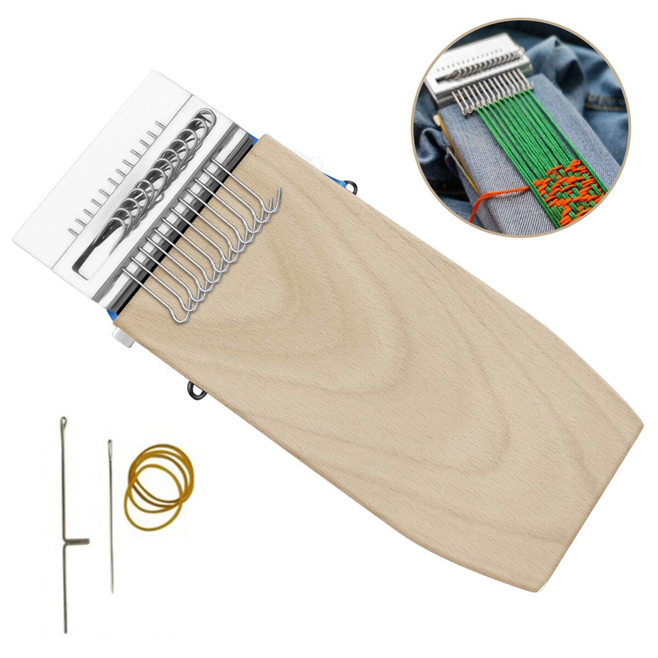 Small Weaving Loom Kit with 14 Hooks Portable Mini Darning Loom·. | eBay