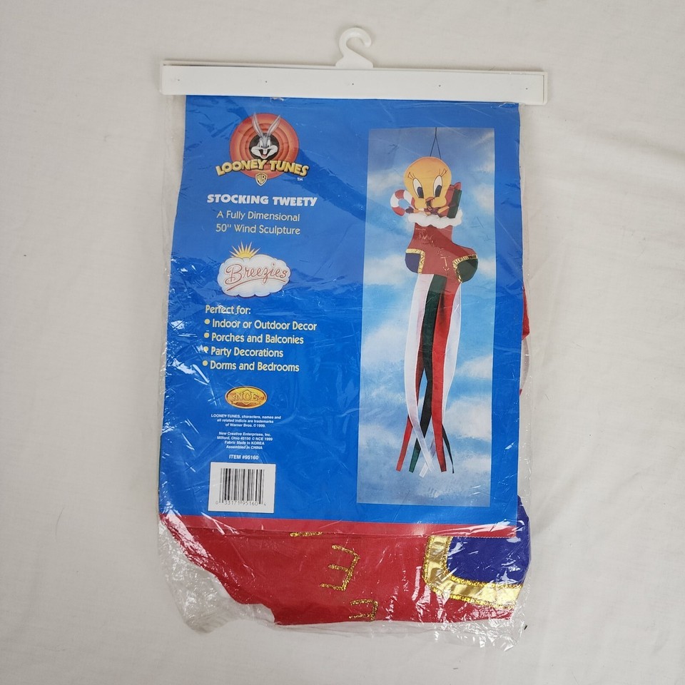 Tweety Bird Wind Sock Christmas Looney Tunes Indoors Outdoors Stocking ...