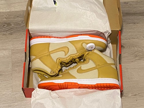 Nike Dunk High Wheat Gold Safety Orange DV7215-700 Size US Men 10.5 | eBay