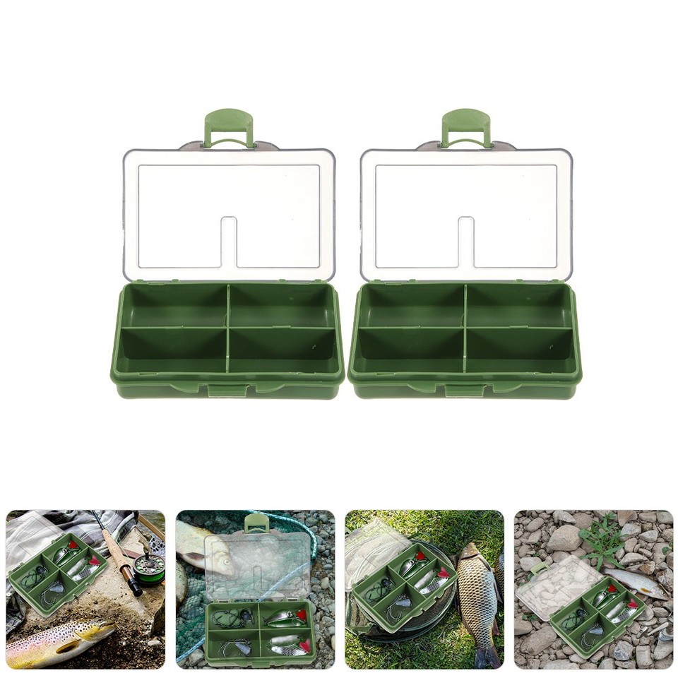 2 Pcs Fish Hook Storage Box Tackle Container Fishing Organizer Lure ...