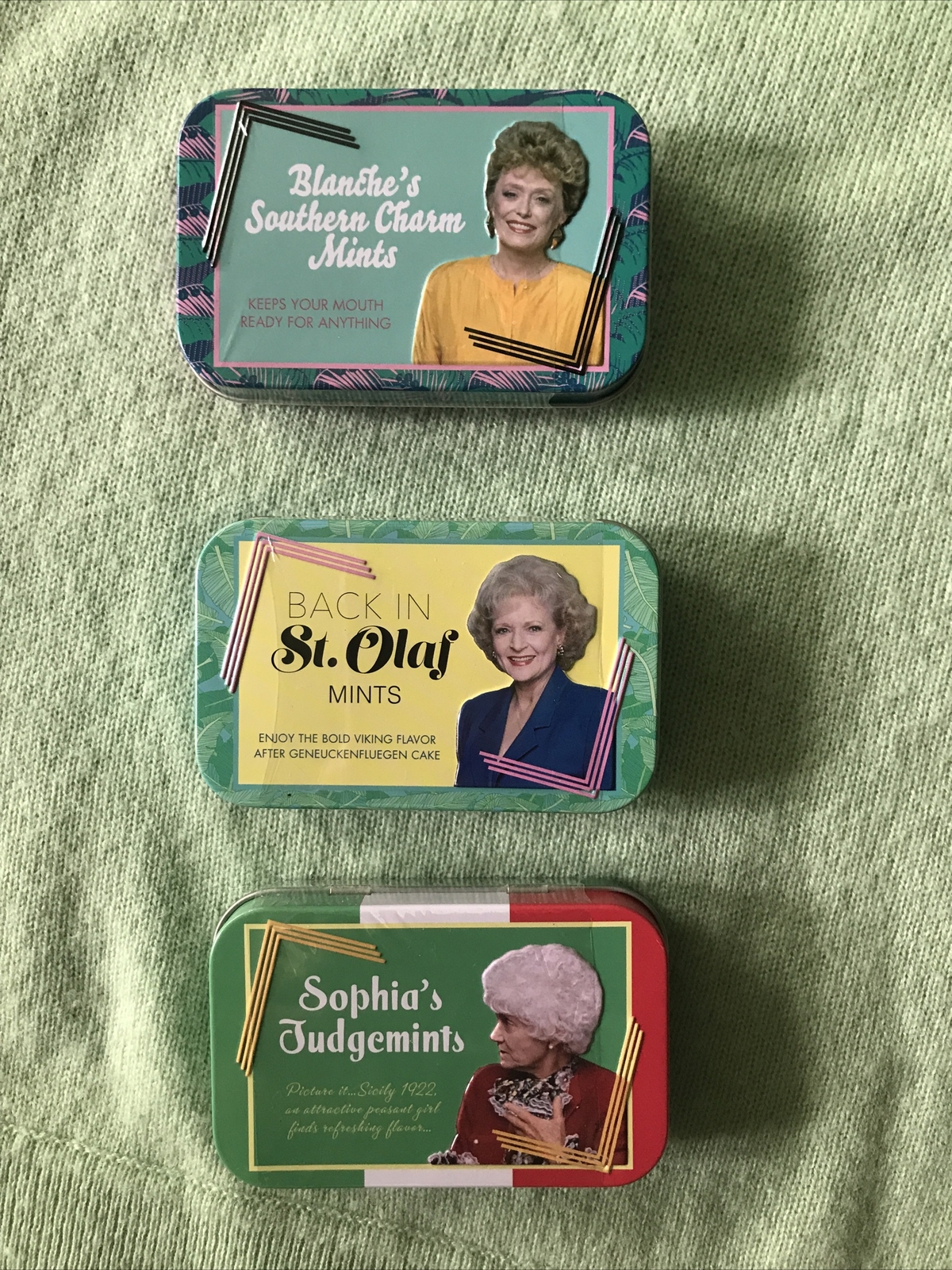The Golden Girls Mints in Set of 3 Collectible Tins Blanche Betty White ...