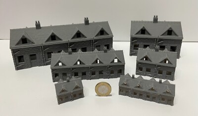 TT120 Gauge Scale Model Railway Layout Building 2 Terrace Houses ...