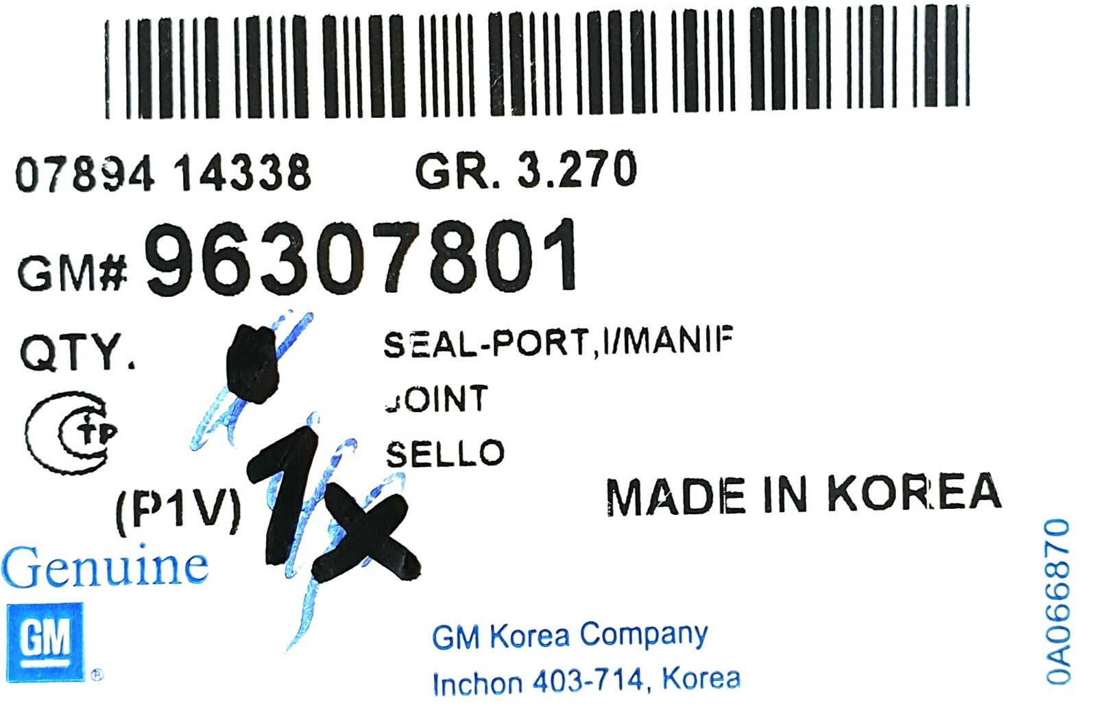 1x Originale GM/Chevrolet 96307801 Dichtung Abgaskrümmer Epica | eBay