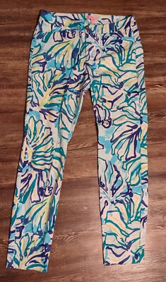 Lilly Pulitzer Kelly Skinny Pant Pool Blue womens pants size 4 | eBay