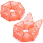 2PCS Weekly Pill Box Daily Organiser Medicine Tablet Storage Dispenser ...
