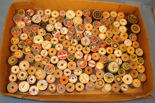 Vtg Lot Over 150 Mostly Small Wood Sewing Spools with Thread. | eBay