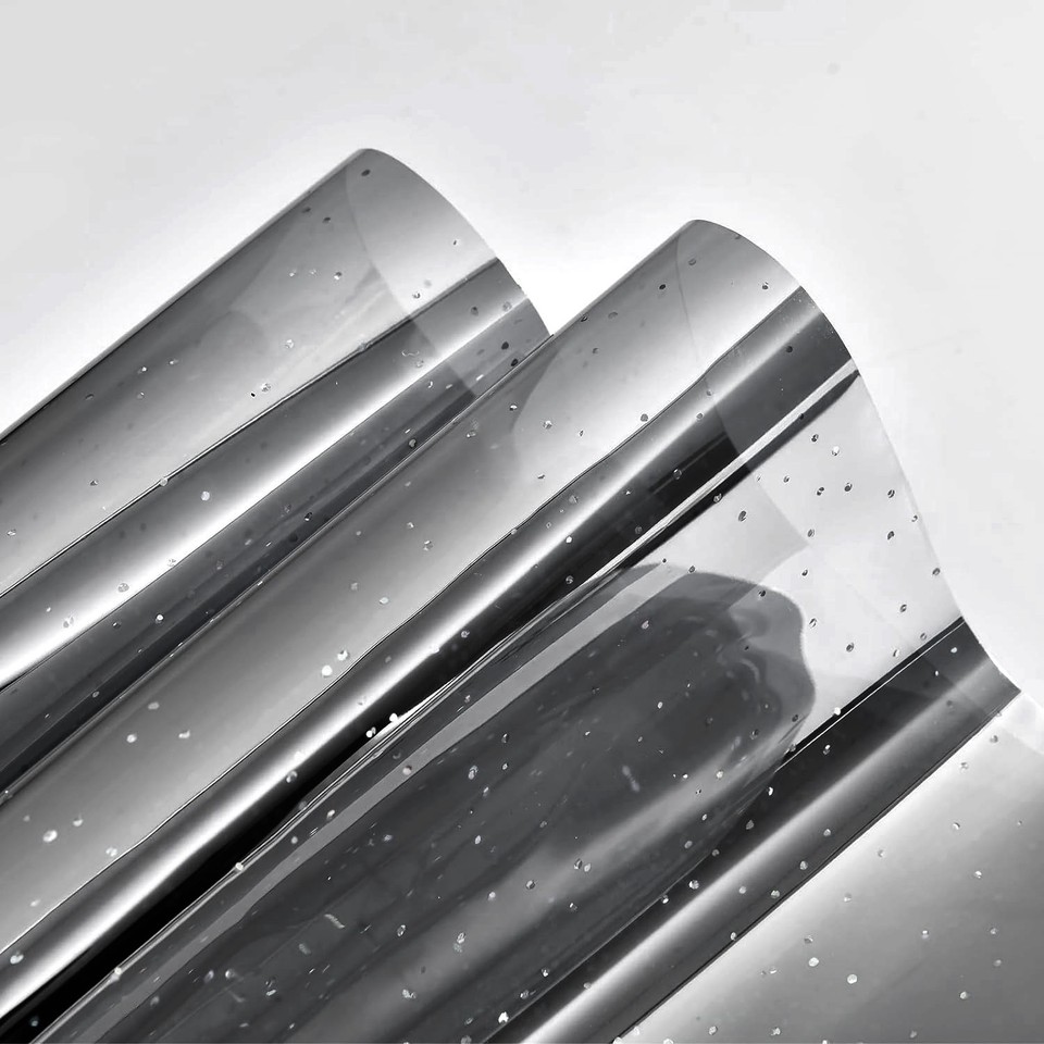 Black DIY One-Way Mirror Privacy Window Tint Film Sun UV Reflective ...