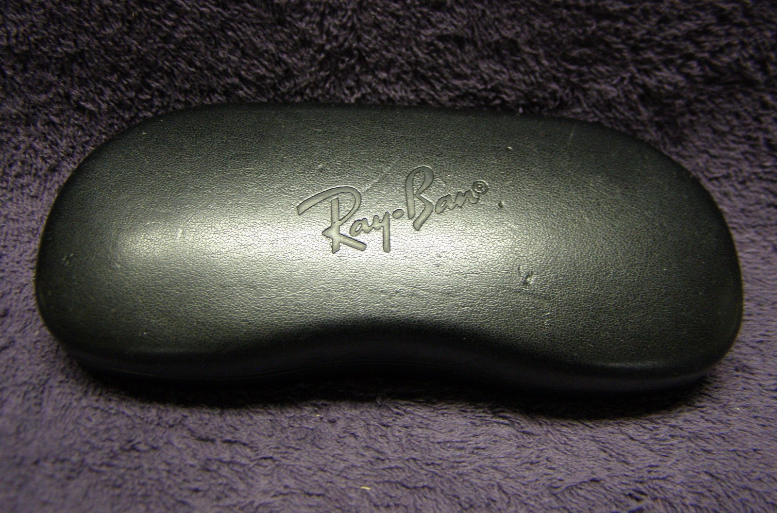 Ray-Ban Black Leather Hard Clamshell Case for Eyeglasses or Sunglasses ...