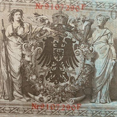 1910 Large Germany 1000 Mark Banknote. WWI WW1 Era Currency ...