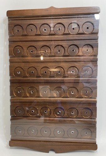 Coin Button Pin Back Display Case Wall Hanging Dark Brown Solid Wood ...