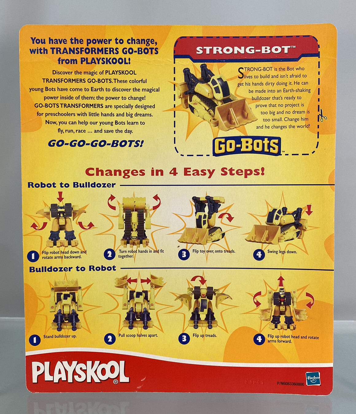 Vintage Transformers Go Bots Strong Bot Original Card Back Of Package ...