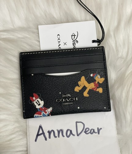 COACH Disney X Coach Slim Id Card Case With Holiday Print CN032 NEW | eBay