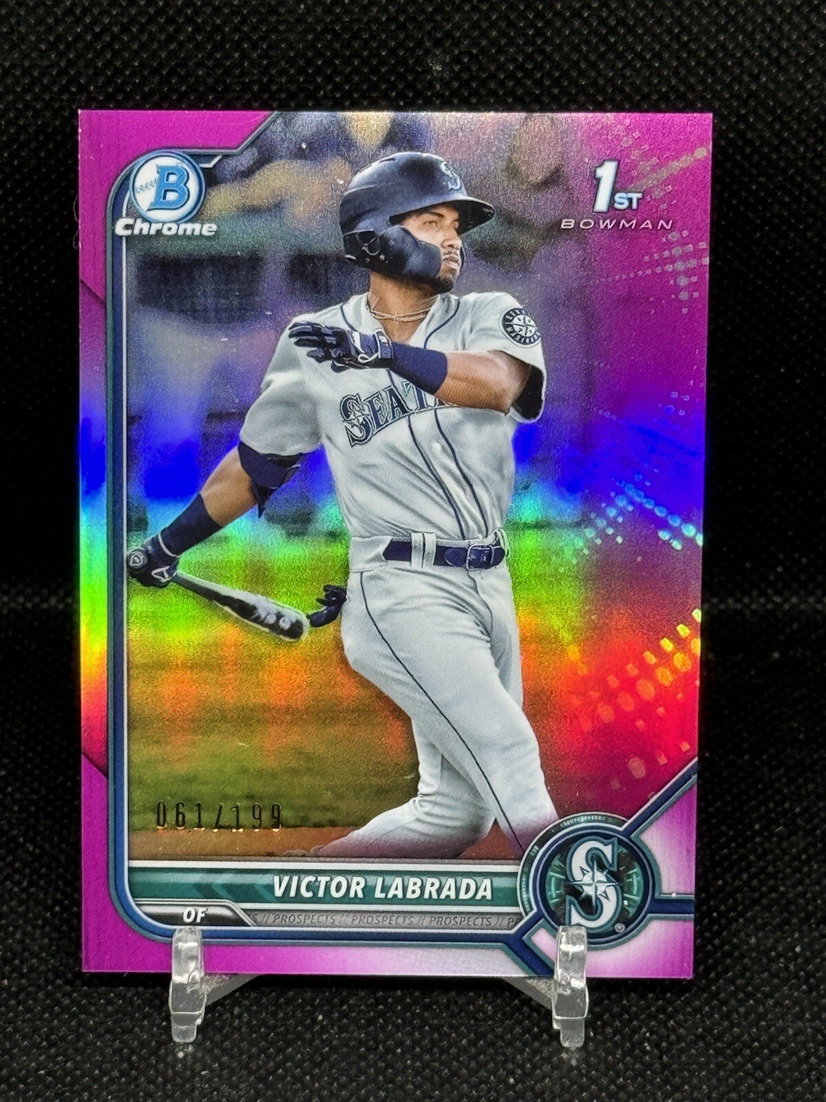 2022 Bowman Chrome Prospects Fuchsia Refractor /199 Victor Labrada #BCP ...