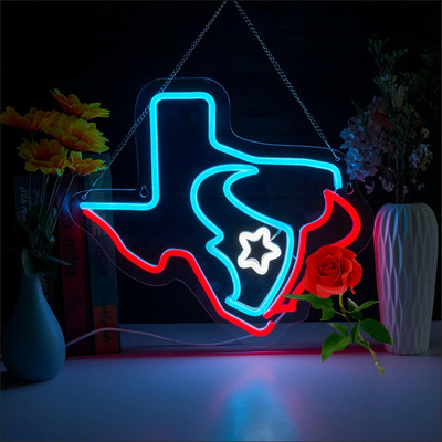 Texans Football Neon Sign for Bar Wall Decor, Houston Football Lights ...