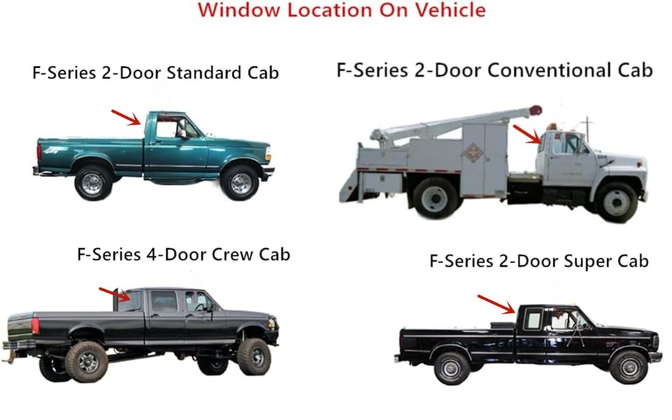 Fits Ford F100 F150 F250 F350 F600 F700 F800 Back Slider Window Glass W ...