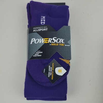 Gold Toe Powersox Pack Of 2 Sox Size Medium perfect fit all sports ...