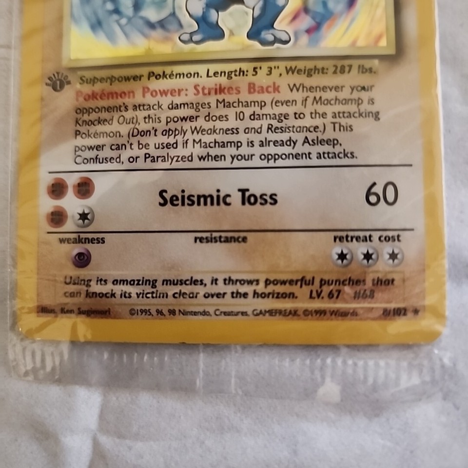 Authentic 1999 TOPPS 1ST EDITION SUPER RARE HOLO FOIL MACHAMP POKEMON ...