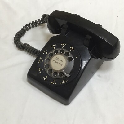 Vintage Bell System Western Electric 500 DM Black Rotary Dial Desk ...