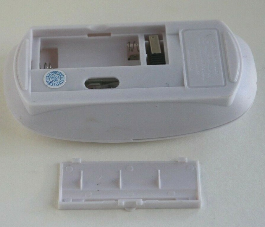 Computer Mouse Wireless Scroll Wheel White, Red LED USB Dongle for ...