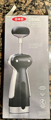 OXO Steel Winged Corkscrew W/ Removable Foil Cutter in Box | eBay