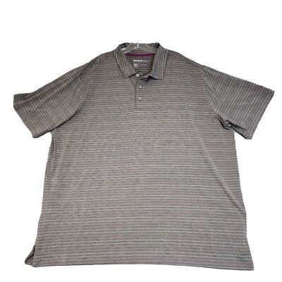 Reebok Shirt Mens 3XL Gray Pink Stripe Polo Reebok Golf Short Sleeve ...