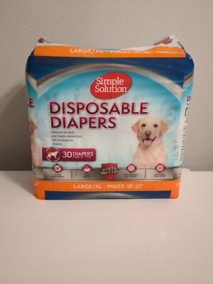 Simple Solution True Fit Disposable Dog Diapers for Female 30 Count ...