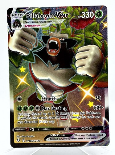 Rillaboom VMAX SV106/SV122 Shining Fates Holo Shiny Vault Pokemon TCG ...